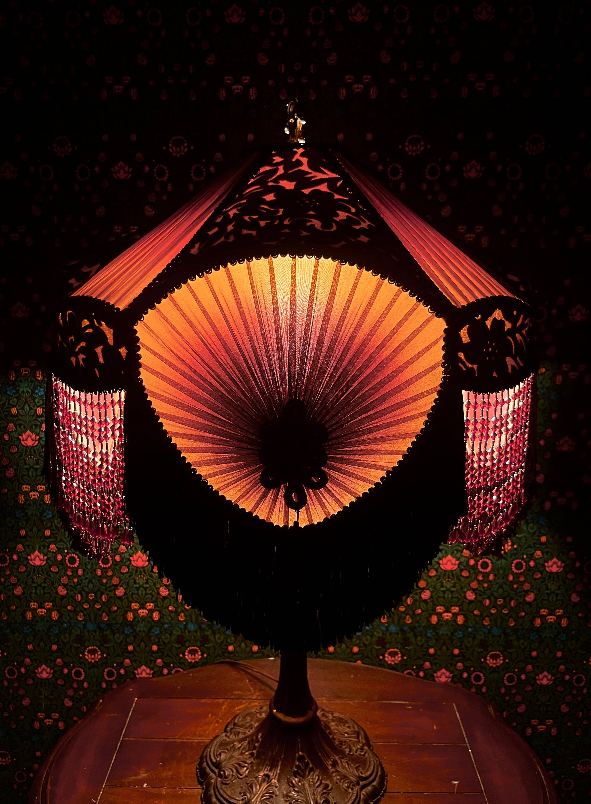 Gold, Rust & Burgundy Gradient Pleated Lampshade – Ace of Shades